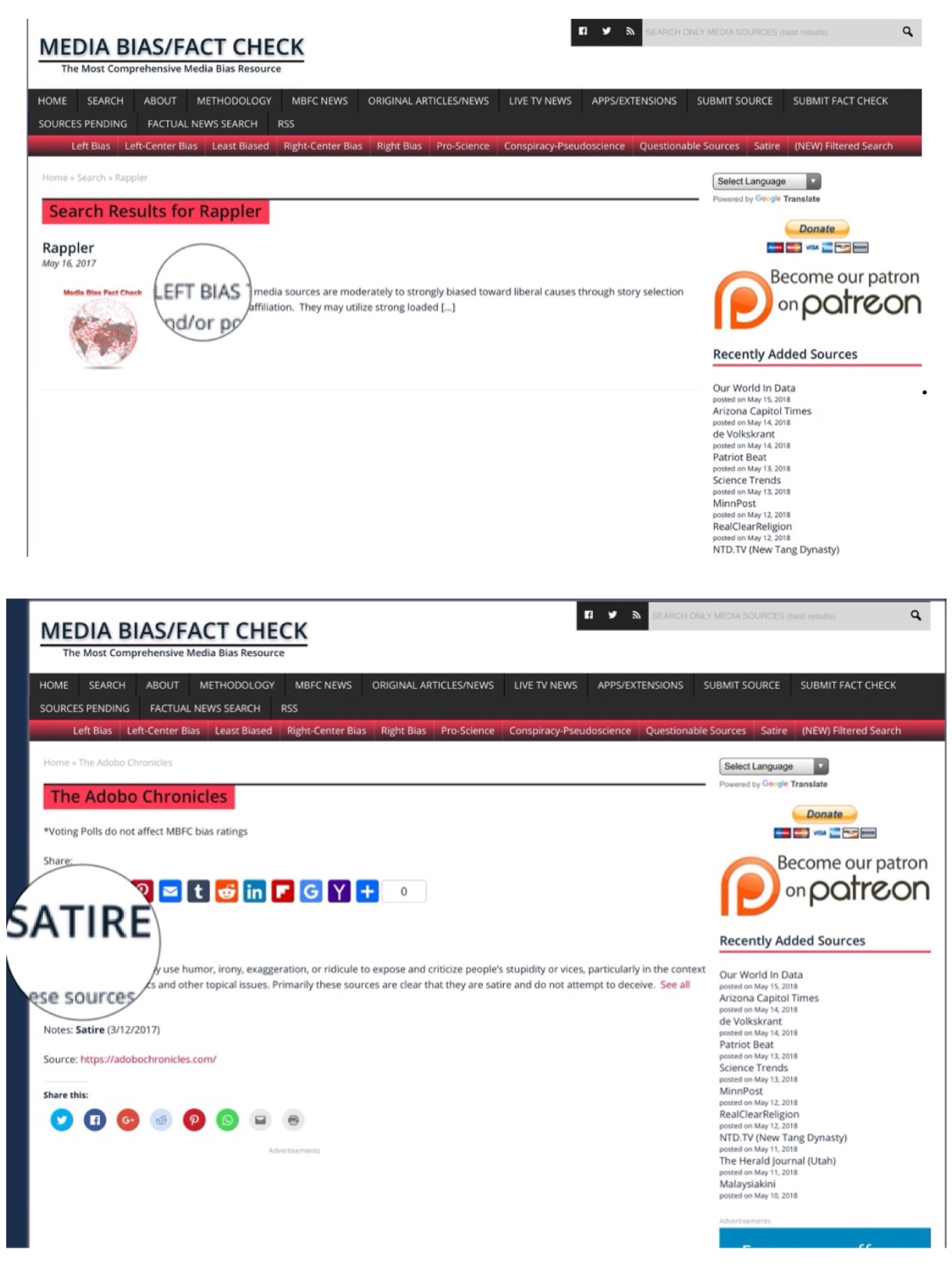 Third Party Factcheck: Adobo Chronicles Is Satire; Rappler Is Biased ...