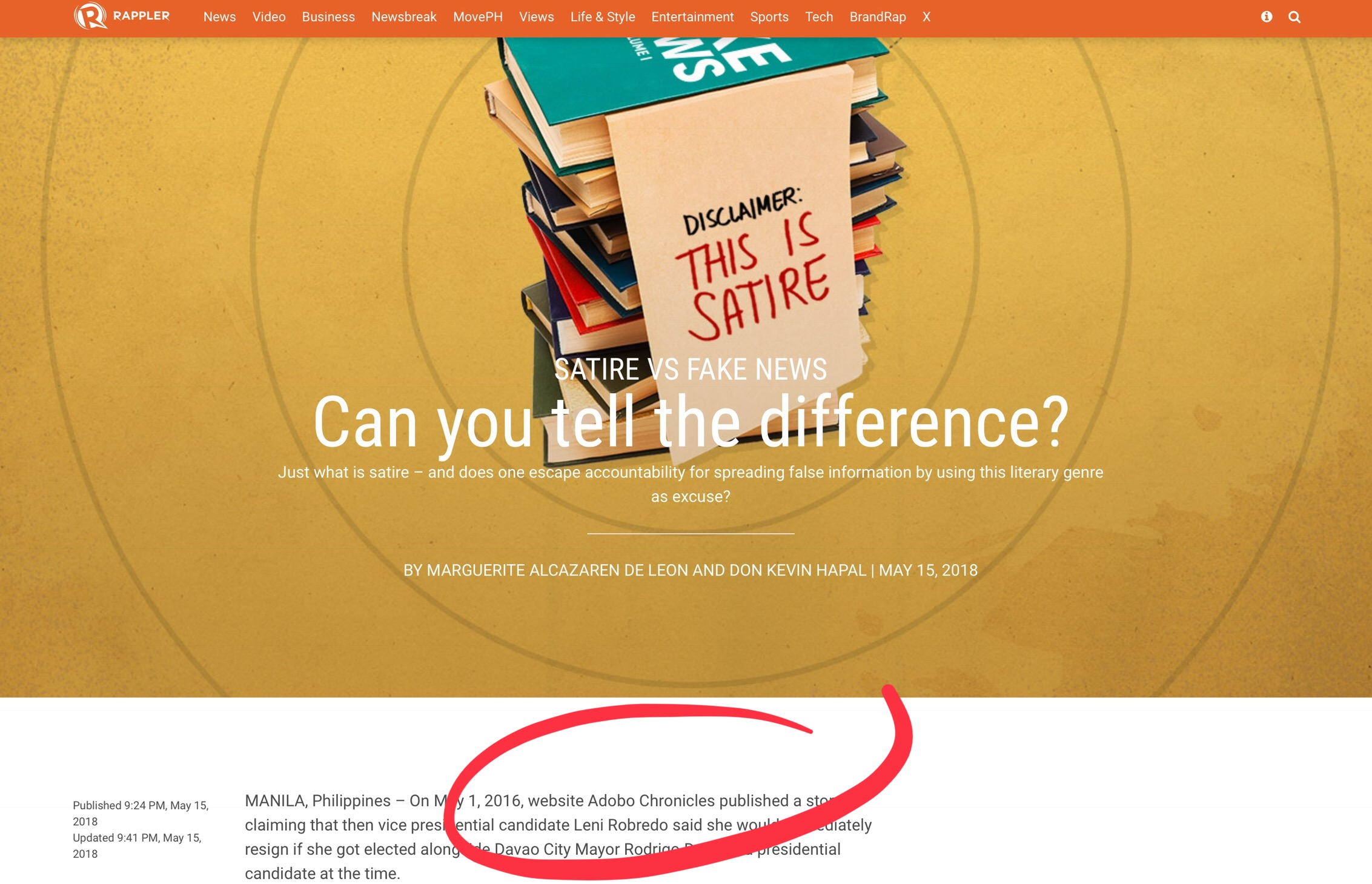OPINION: Rappler Vs. Fake News: Can You Tell The Difference? | The ...