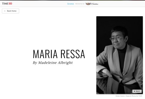 Maria Ressa Among TIME Magazine’s 100 Influence Peddlers For 2019 | The ...