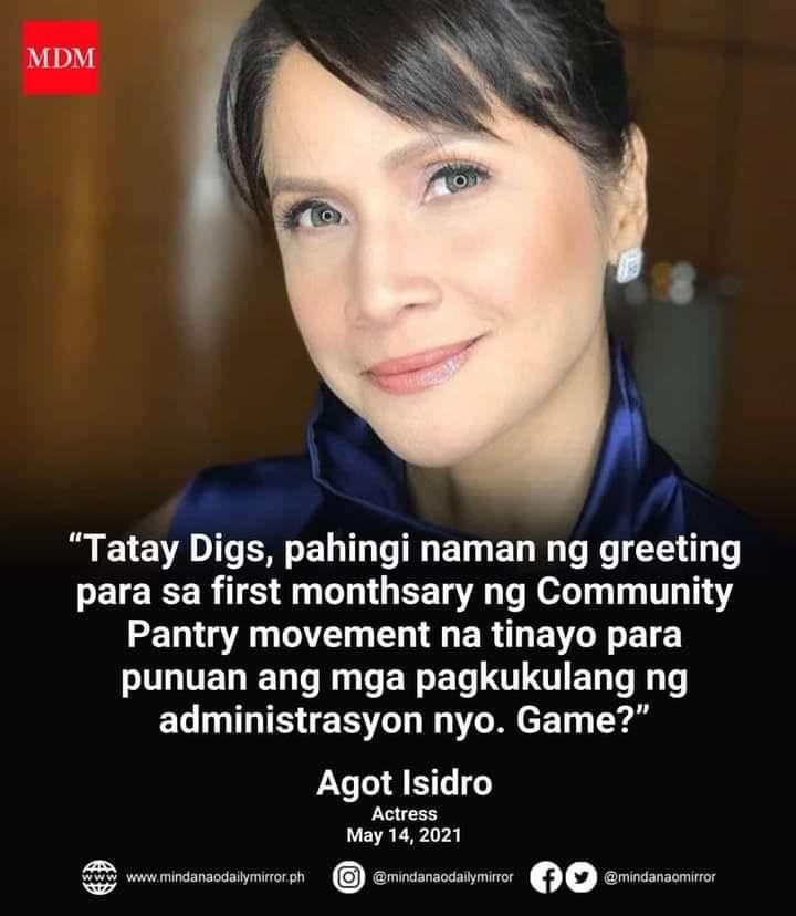 Duterte Responds To Challenge From Actress Agot Isidro | The Adobo ...