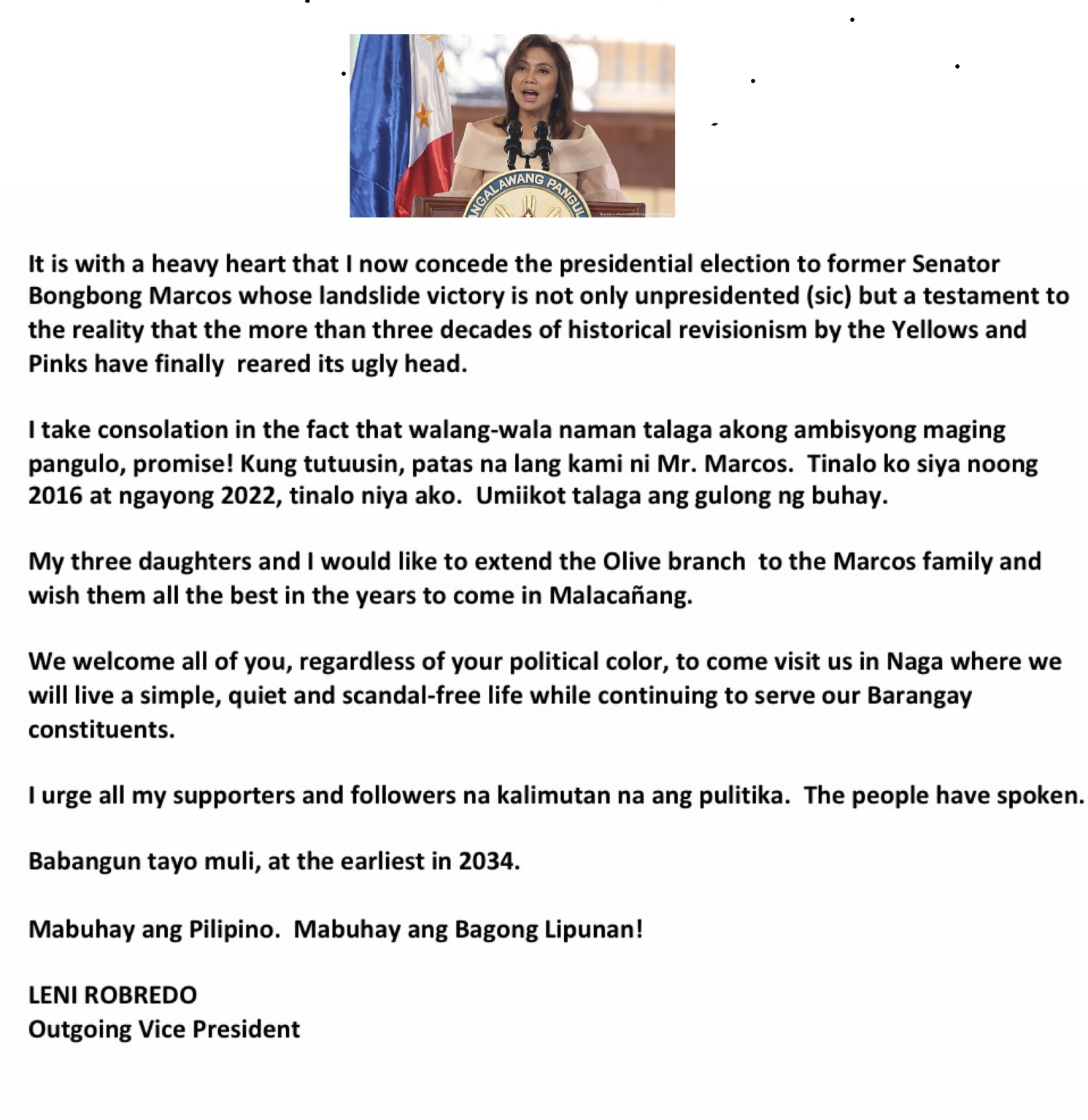 LEAKED: Leni Robredo’s Draft Concession Speech! | The Adobo Chronicles