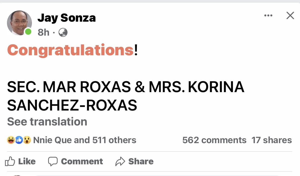 Jay Sonza Fuels Speculation About Mar Roxas and Korina Sanchez! | The ...