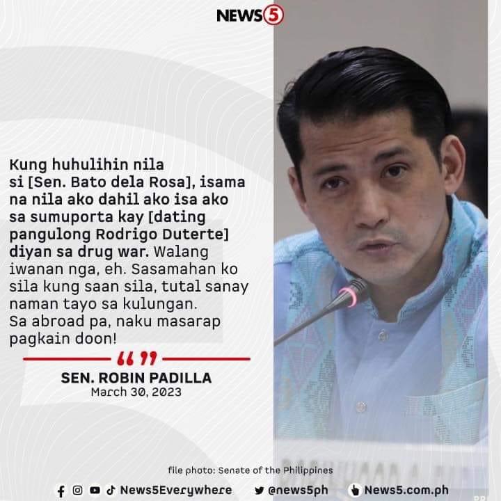 Senator Robin Padilla Wants ICC To Investigate, Arrest Him For His ...