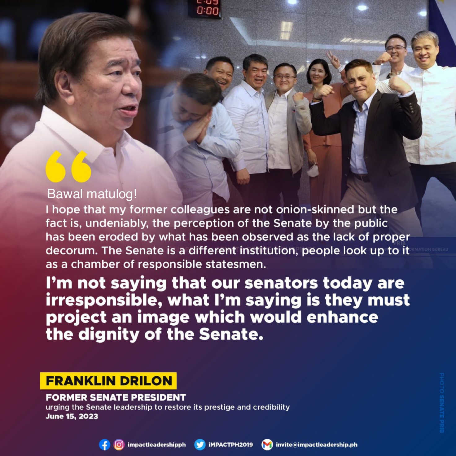 Unsolicited Advice To Philippine Senators From Former Senate President ...
