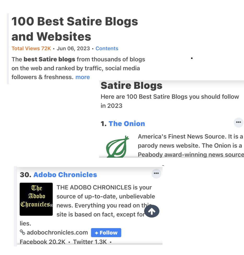 We Just Moved Up To No. 30 Among The World’s Top 100 Satire Sites ...