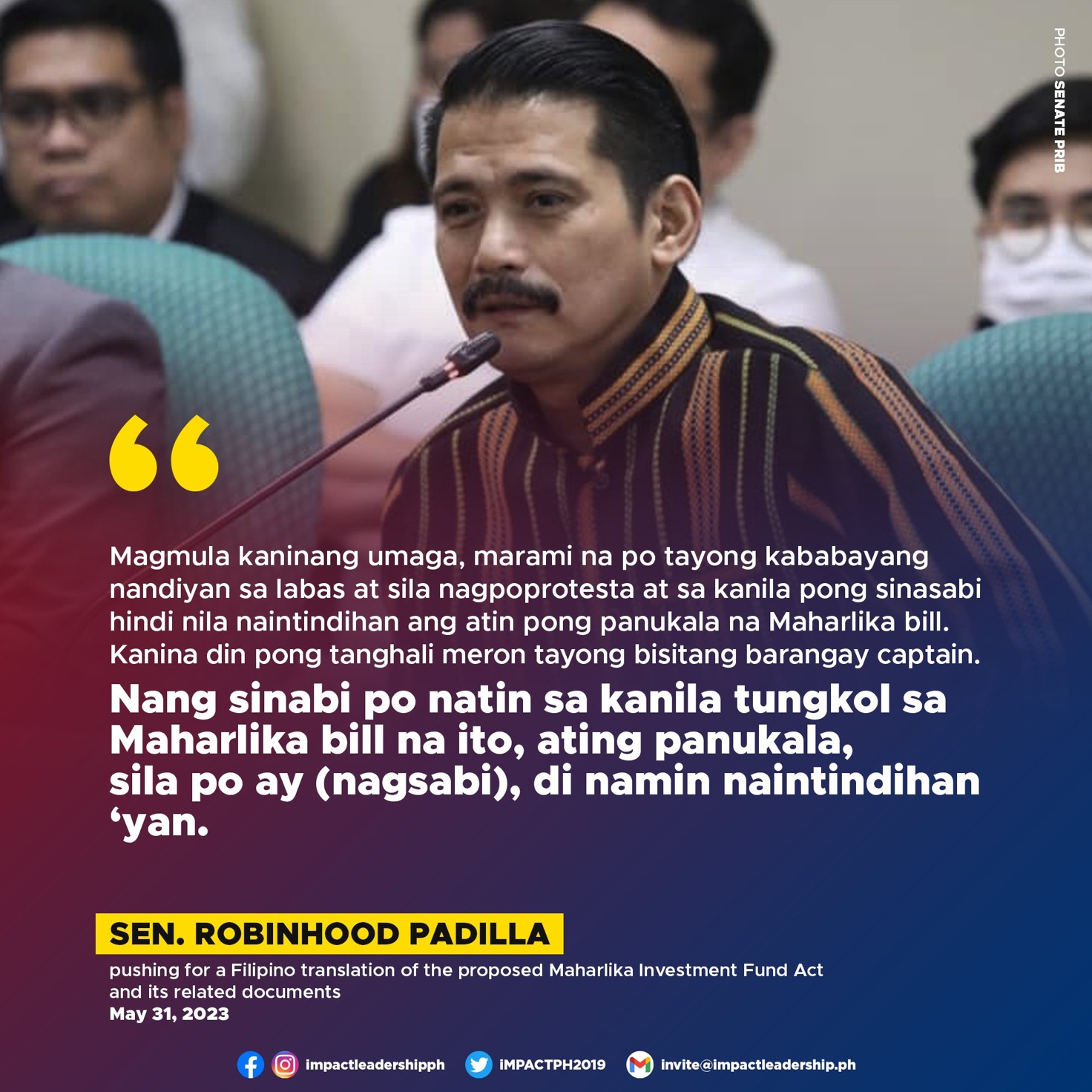 Senator Robin Padilla Wants Filipino Translation, Comic Book To Explain ...