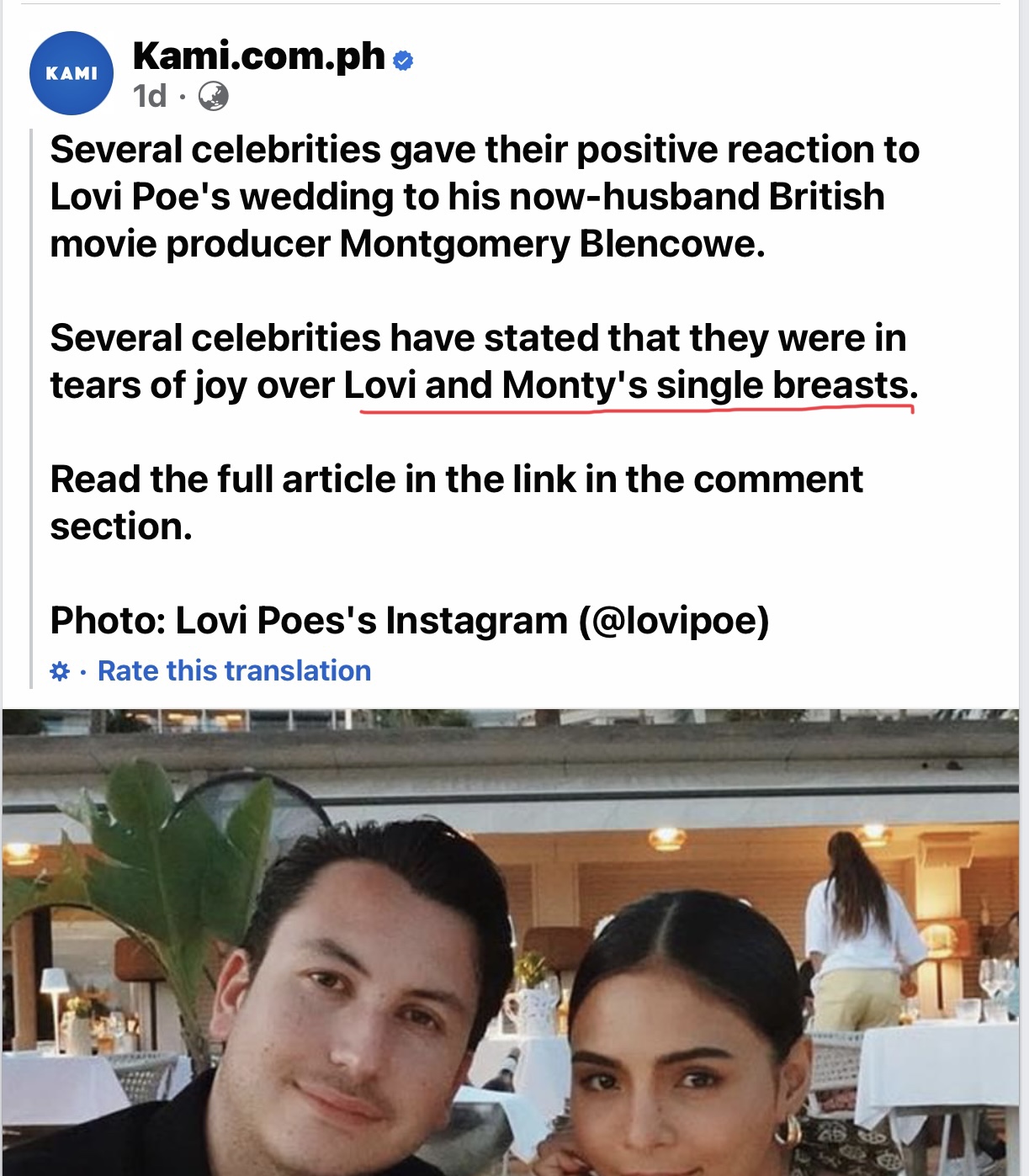 Celebrity Wedding: Levi Poe And Montgomery Blencowe Both Had Mastectomy! | The Adobo Chronicles