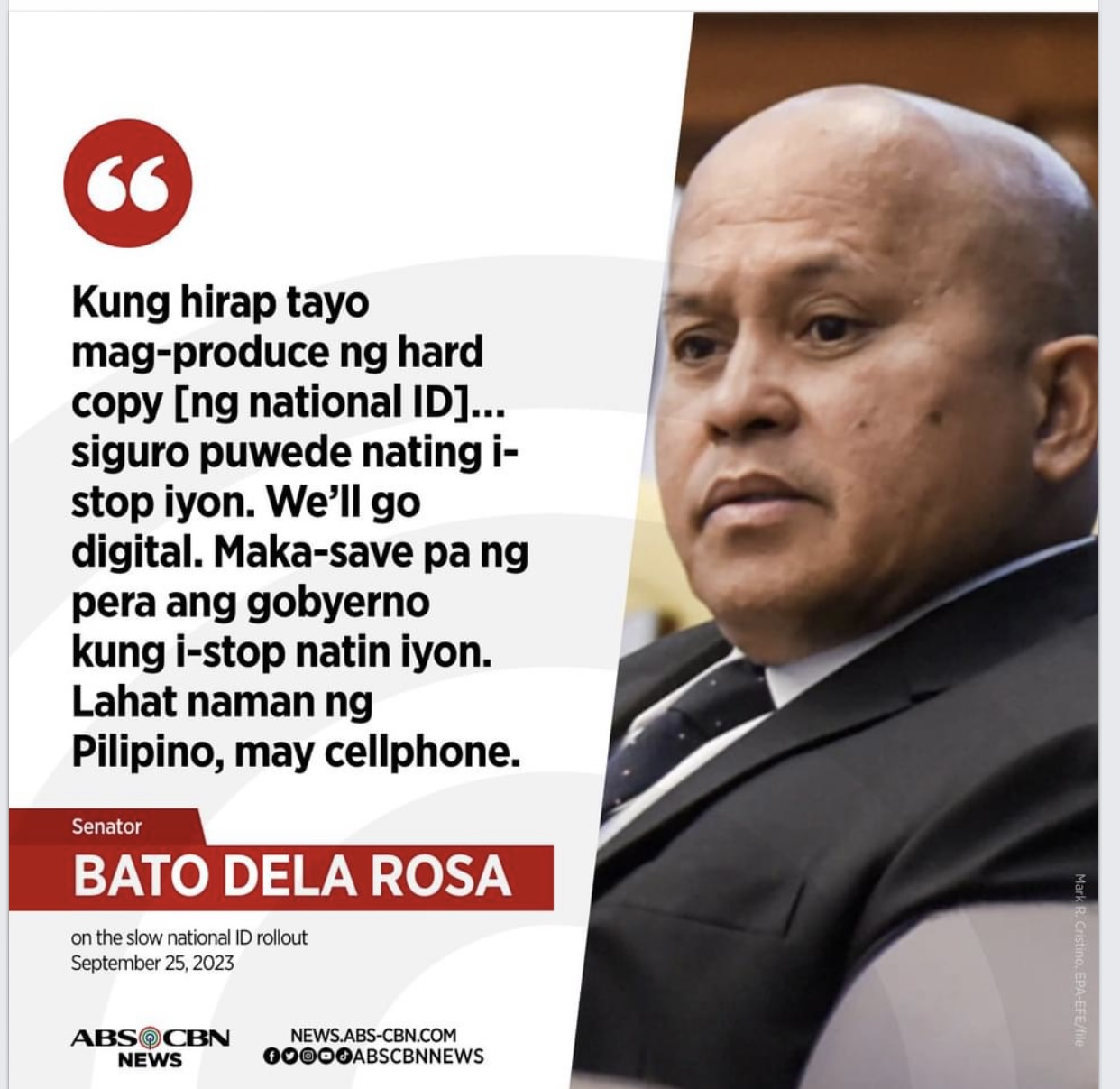 Senator Bato Dela Rosa: From Digital To Tattoo National ID | The Adobo ...