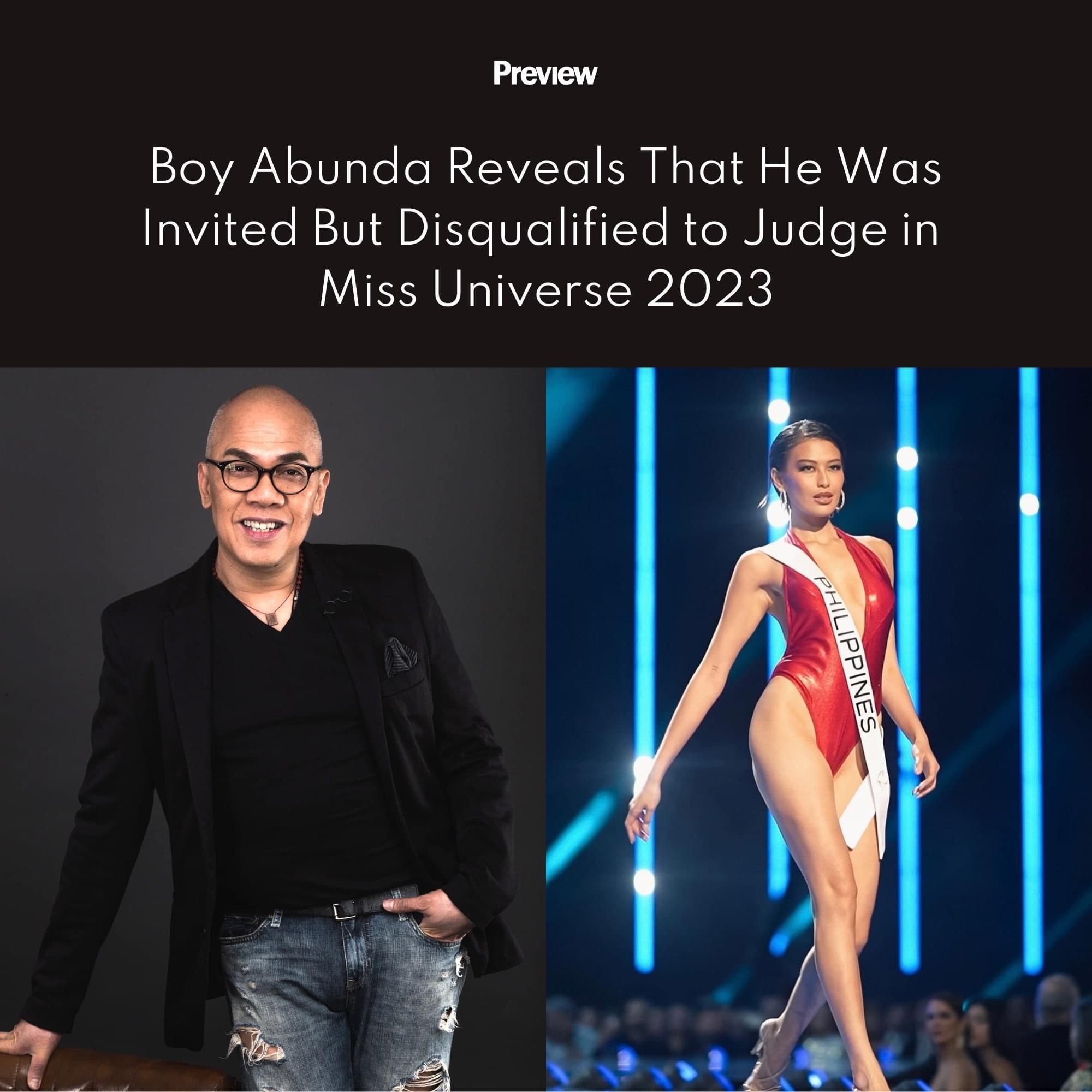 Miss Universe 2023: Boy Abunda Was Called But Not Chosen | The Adobo ...